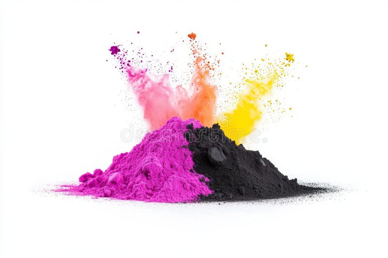 A Burst of Colored Powder on a White Background, Captured in Freeze ...