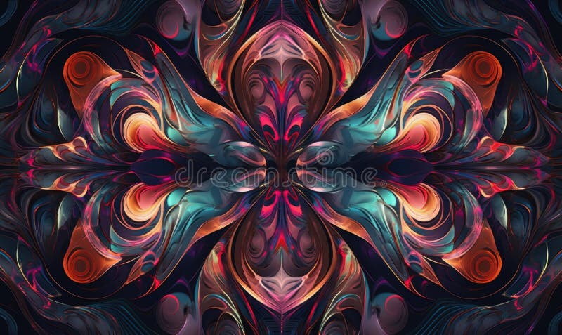 Burst of Colorful Abstract Shapes in Digital Art Creating Using ...