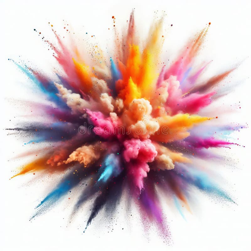 Burst of Colorful Powder Exploding in the Air, Creating a Vibra Stock ...
