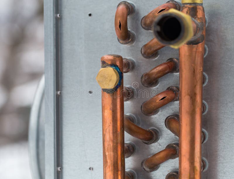 Burst Copper Pipes from the Cold Stock Image - Image of engineering ...