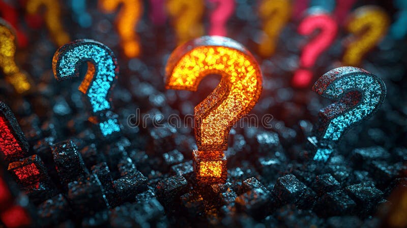 Burst of Curiosity: Colorful Question Marks in the Dark. Generative AI ...