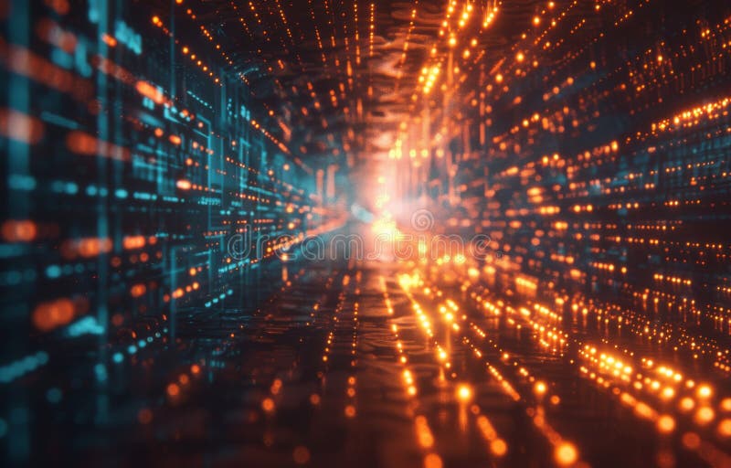 Burst of Data Particles in a Digital Corridor Visualizing the Rapid ...