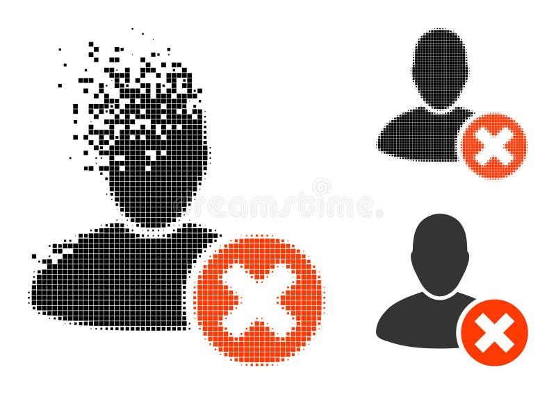 Burst Dot Delete User Icon with Halftone Version Stock Vector ...