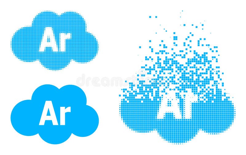 Burst Dotted Argon Cloud Icon with Halftone Version Stock Vector ...