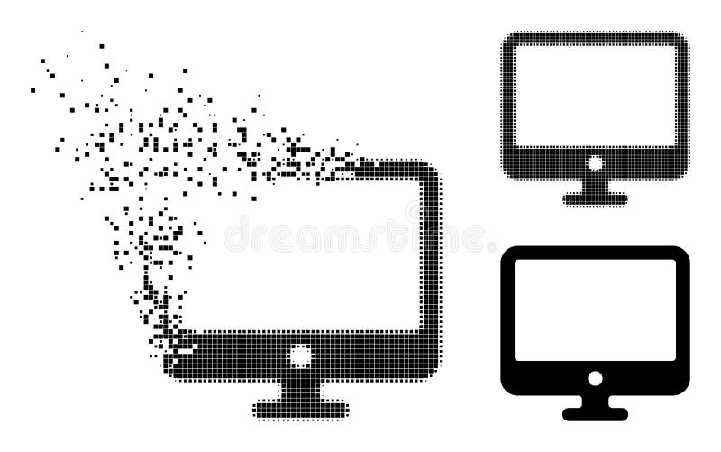 Burst Dotted Computer Display Glyph with Halftone Version Stock Vector ...