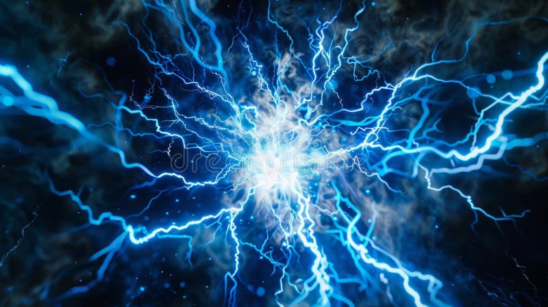 A Burst of Electric Blue Energy Envelopes the Quarks Highlighting the ...