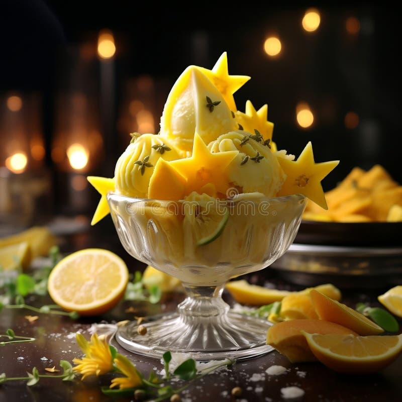 A Burst of Flavor Awaits in this Image of Star Fruit Ice Cream by AI ...