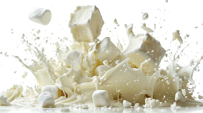 Burst of Fluffy Marshmallows Creates a Dramatic Explosion of Creamy ...