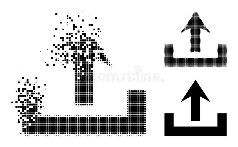Burst and Halftone Dotted Upload Icon Stock Vector - Illustration of ...