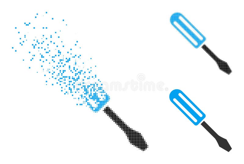Burst and Halftone Pixel Screwdriver Glyph Stock Vector - Illustration ...