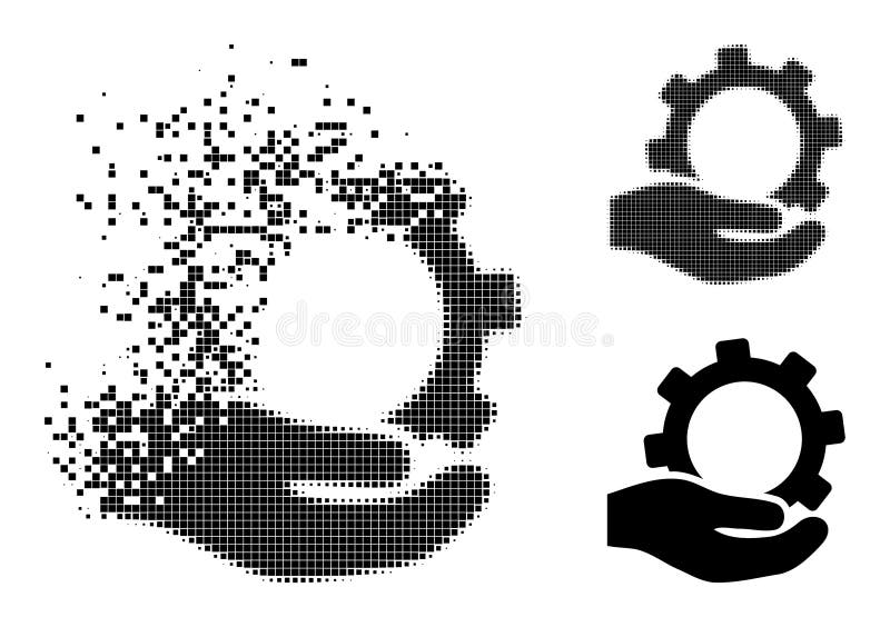 Burst and Halftone Pixel Service Icon Stock Vector - Illustration of ...