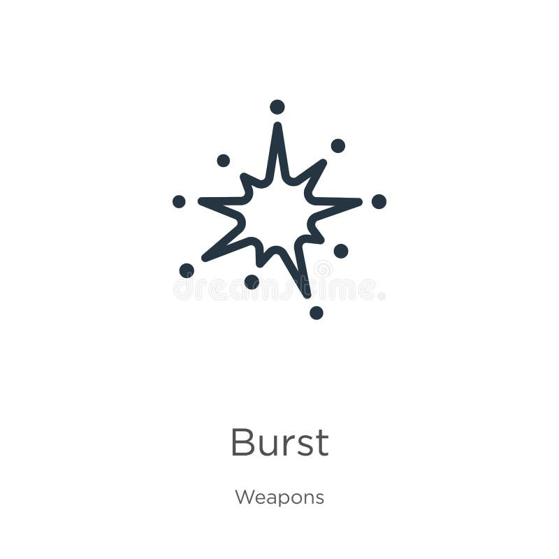Burst Outline Vector Icon. Thin Line Black Burst Icon, Flat Vector ...