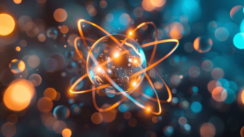 A Burst of Light at the Center of an Atom Symbolizing the Nucleus and ...