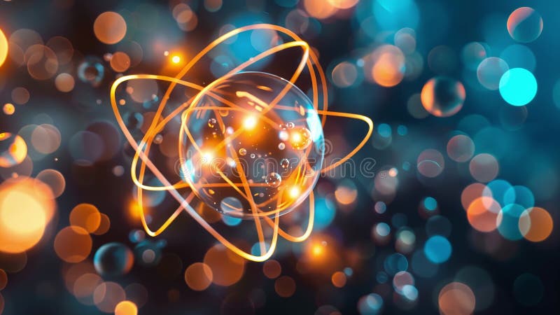 A Burst of Light at the Center of an Atom Symbolizing the Nucleus and ...