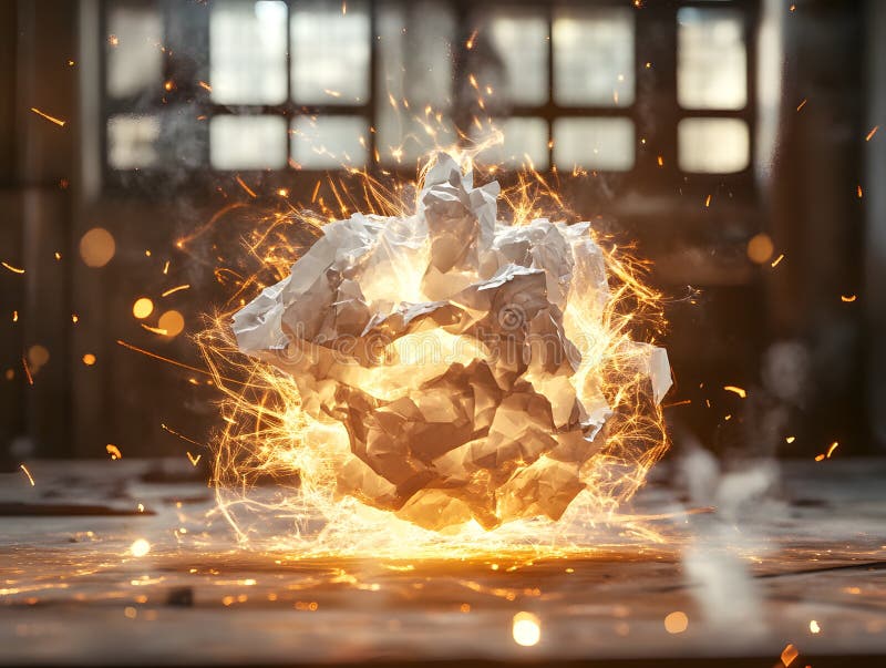A Burst of Light and Energy from a Crumpled Paper Ball Explodes with a ...