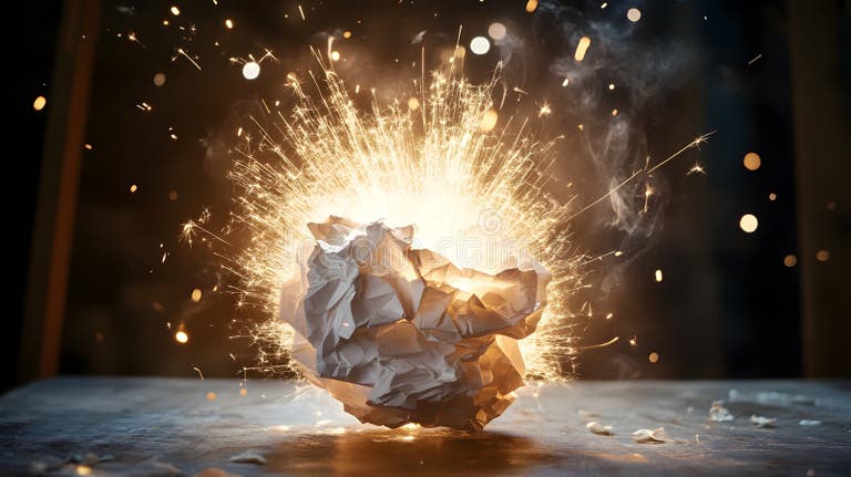 A Burst of Light and Energy from a Crumpled Paper Ball Explodes with a ...