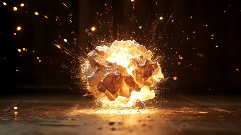 A Burst of Light and Energy from a Crumpled Paper Ball Explodes with a ...