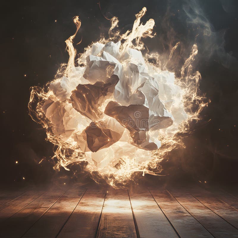 A Burst of Light and Energy from a Crumpled Paper Ball Explodes with a ...