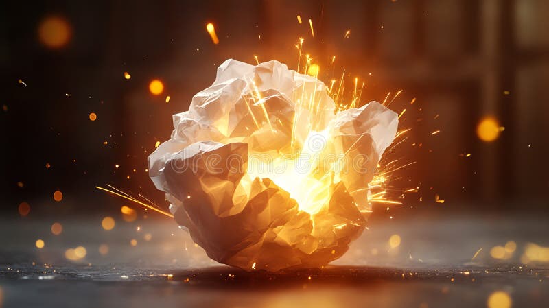 A Burst of Light and Energy from a Crumpled Paper Ball Explodes with a ...