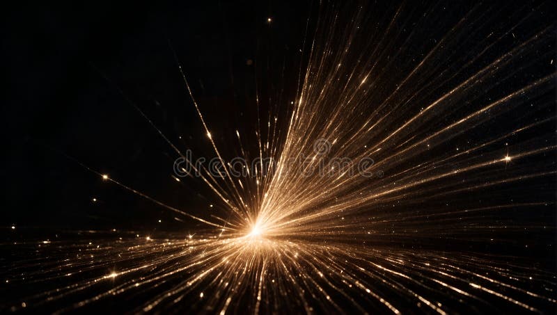 A Burst of Light, a Magical Glittering Light, on a Completely Black ...