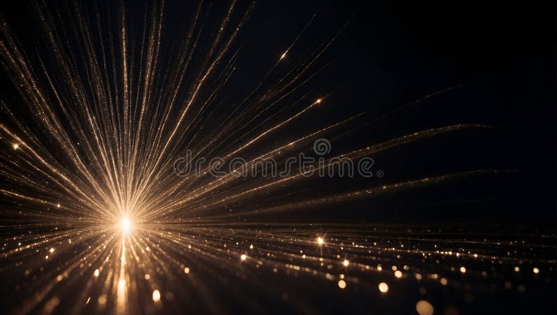 A Burst of Light, a Magical Glittering Light, on a Completely Black ...