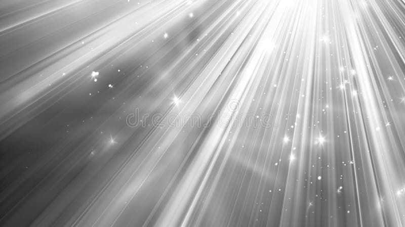 Burst of Light on Silver Background Abstract. Beautiful Asymmetric Rays ...