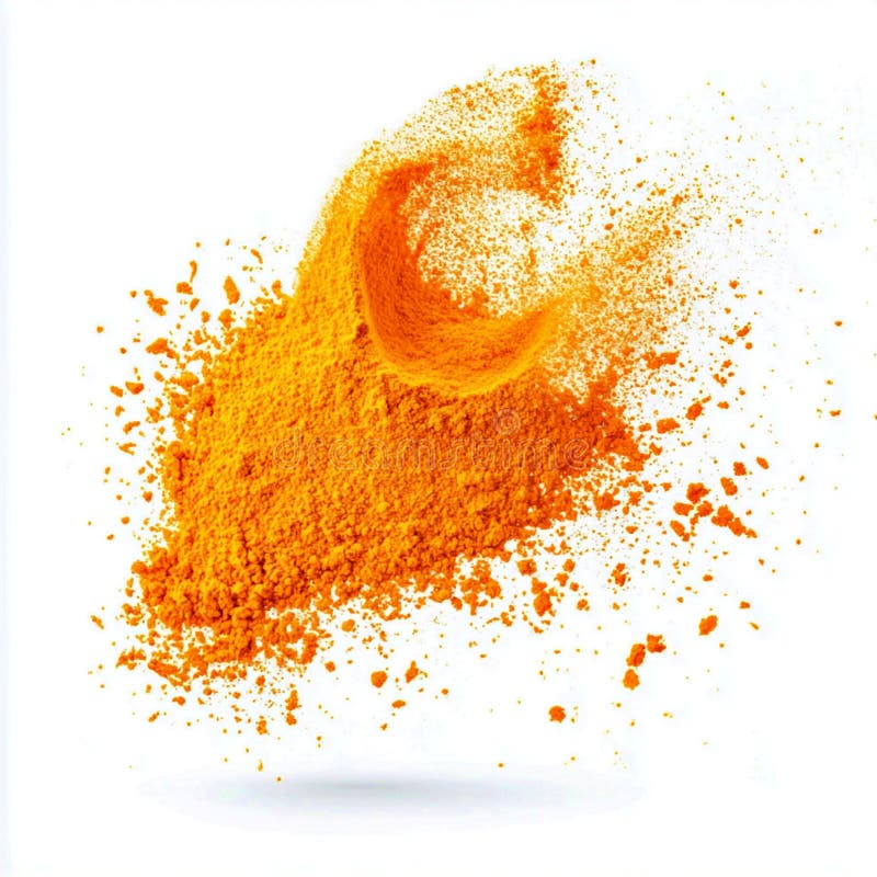 A Vibrant Splash of Orange Powder Exploding Against a Clean White ...