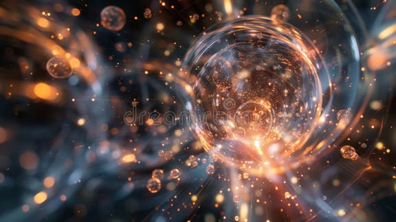 A Burst of Particles Exploding Outwards Captured in the Confines of a Bubble Chamber and ...