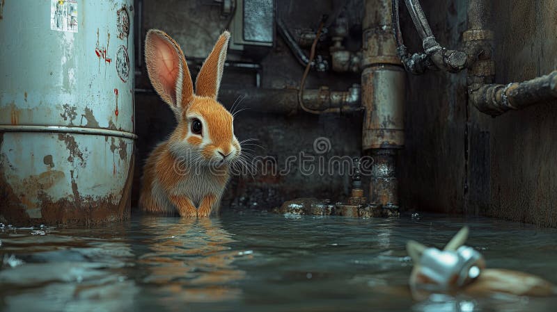 Burst Pipe Basement Water Pooling Around Curious Stock Photos - Free ...