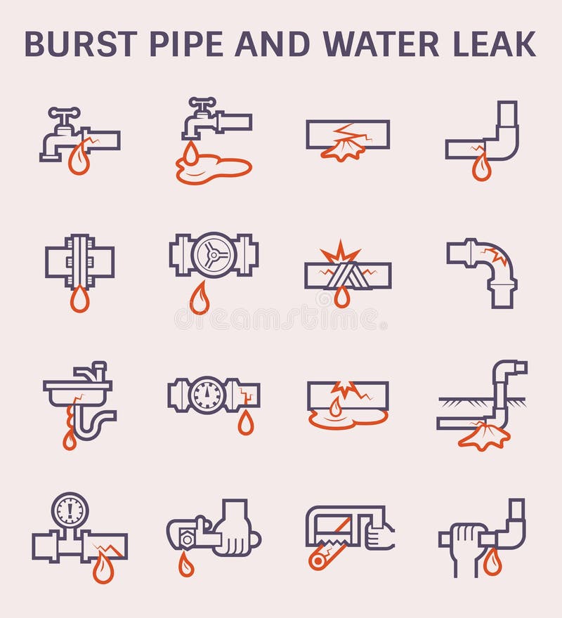 Burst pipe icon stock vector. Illustration of pressure - 126725319