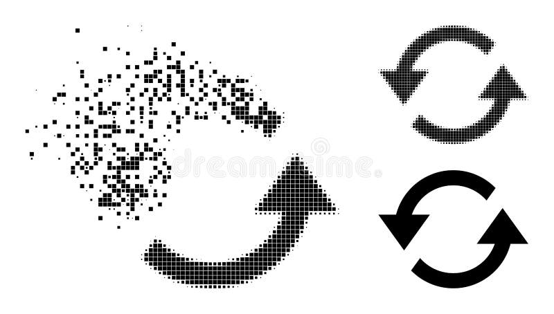 Dissolved and Halftone Pixel Refresh Arrows Glyph Stock Vector ...