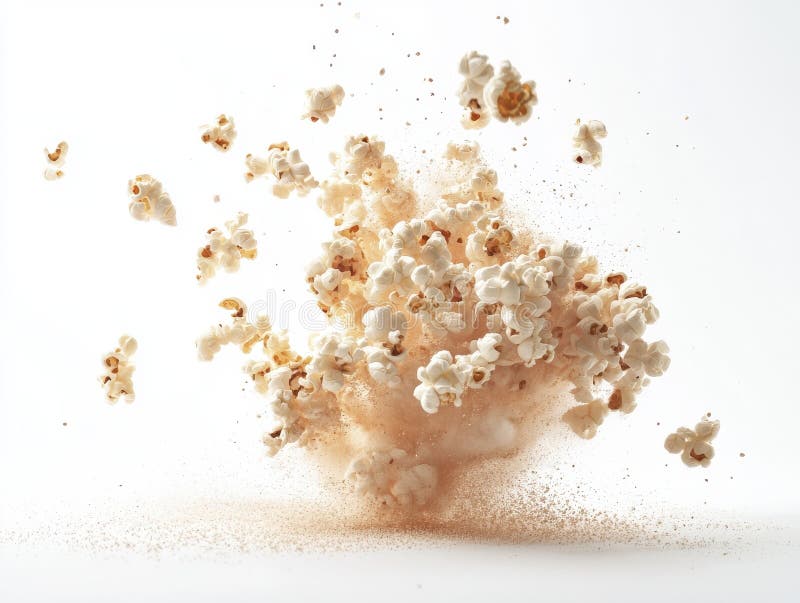 Popcorn Explosion Against White Background Stock Illustration ...