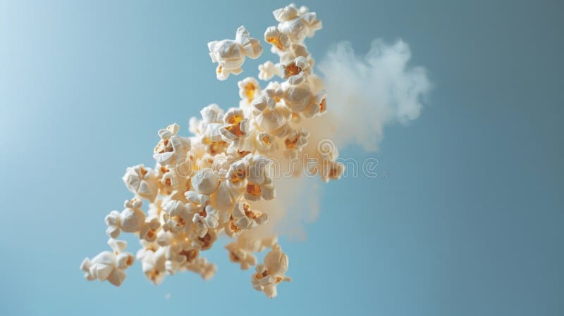 A Burst of Popcorn Kernels Soaring through the Air Stock Photo - Image ...