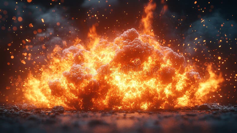 A Burst of Radiant, Fiery Shock Wave with a Vivid Texture Set Against a ...