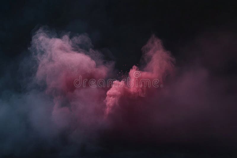 A Burst of Red Abstract Powder on a Black Backdrop Stock Image - Image ...