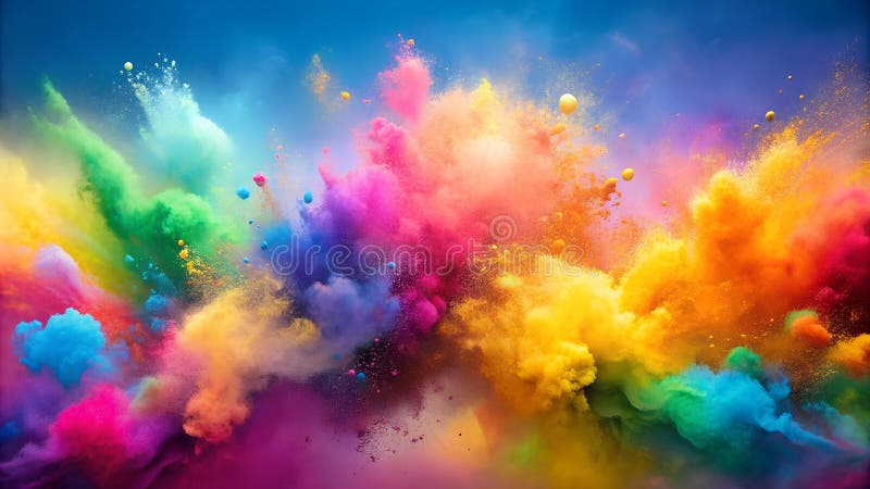 A Burst of Spring: Abstract Holi Gradient with Watercolor Textures ...