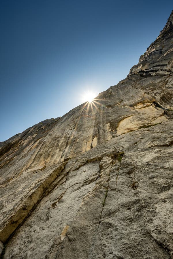 Burst of Sun Light Breaks the Edge of Eagle Tower on Clear Day Stock ...