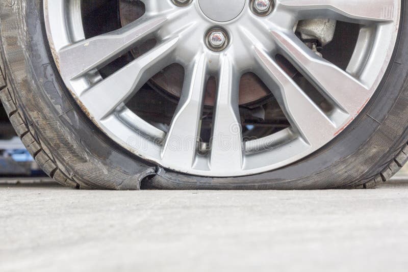 Burst tire stock photo. Image of auto, crash, puncture - 61446278