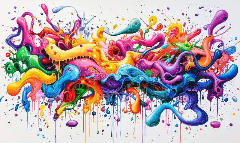 A Burst of Vibrant Colors in a Dynamic Abstract Paint Splash Design ...