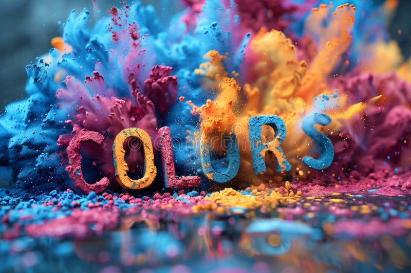 A Burst of Vibrant Colors Exploding from the Word Colors Stock Image ...