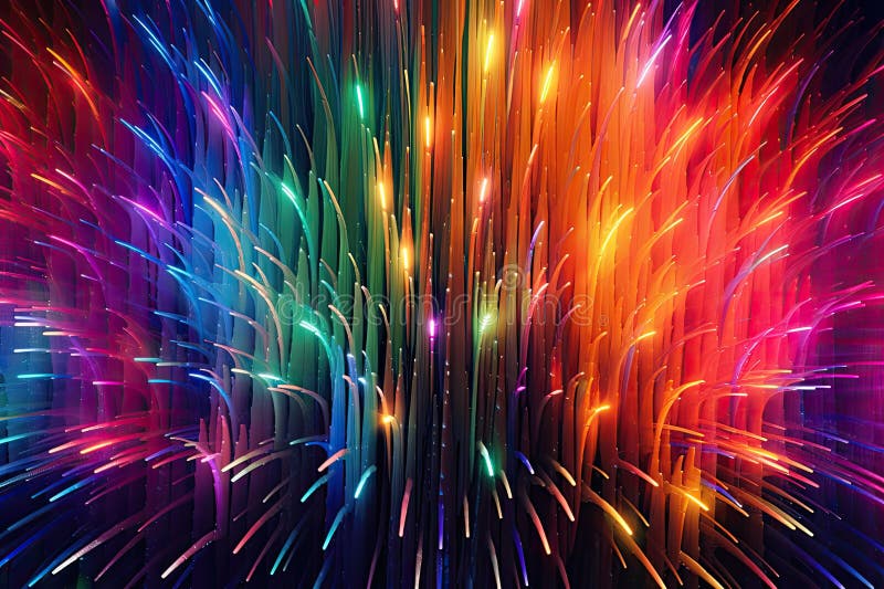 Burst of Vibrant Neon Lights Illuminating the Darkness, Creating a ...