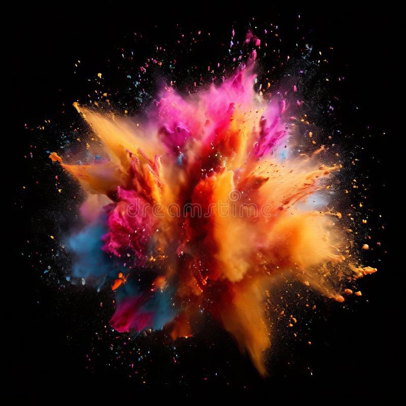 Burst of Vibrant Powder Exploding in the Air Creating a Dynami Stock ...