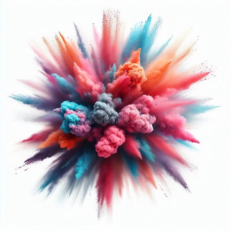 Burst of Vibrant Powder Exploding in the Air, Creating a Dynami Stock ...
