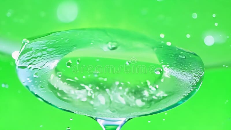 A Burst of Water Creating a Circular Ripple Effect. Green Screen ...