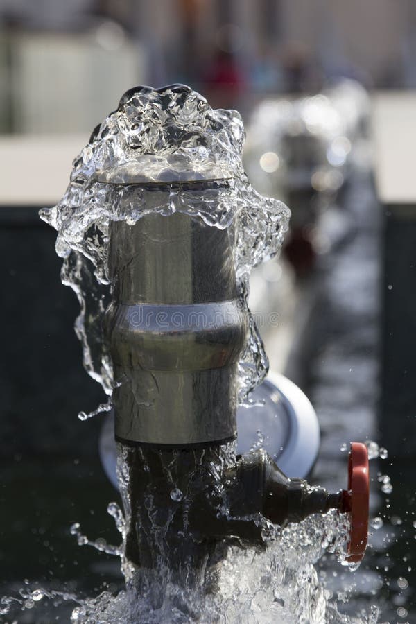 Burst water pipe close up stock image. Image of burst - 89455273