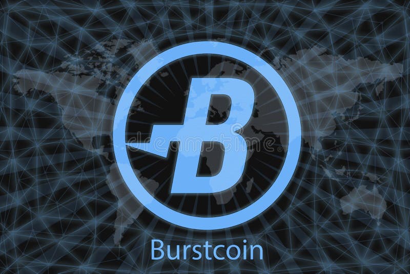 BurstCoin BURST Abstract Cryptocurrency. with a Dark Background and a ...