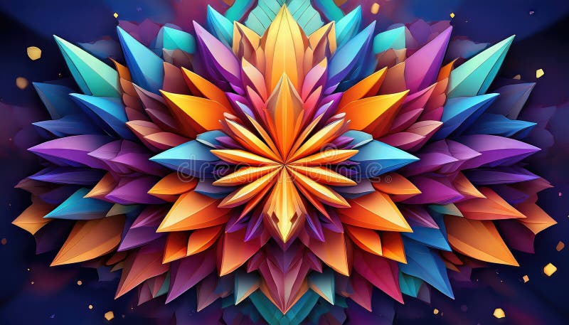Bursting Abstract 3D Shape in a Vibrant Palette a Stunning Interplay of ...