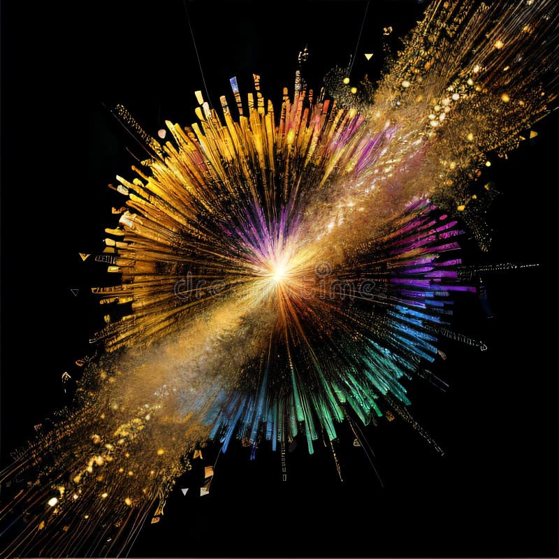 A Bursting Colorful Erosion of Colors Creating a Beautiful Galaxy Stock ...