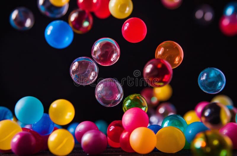 Bursting Colorful Gel Balls in Motion Stock Photo - Image of concept ...