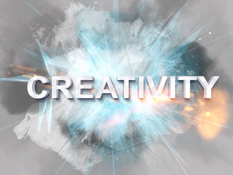 Bursting with Creativity Text Concept Stock Illustration - Illustration ...